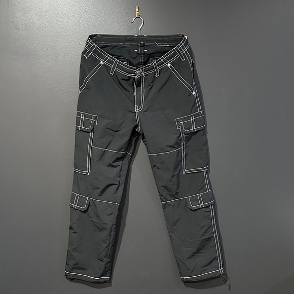 True Religion | Pants | True Religion Black Cargo Pants With White ...